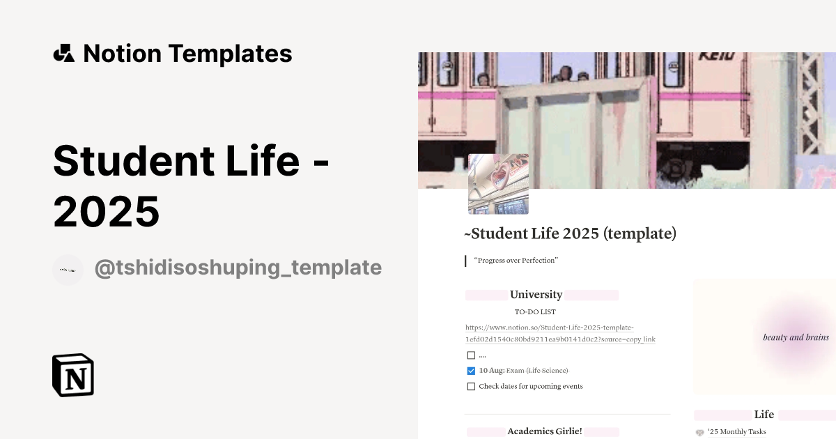 Student Life - 2025 Template | Notion Marketplace