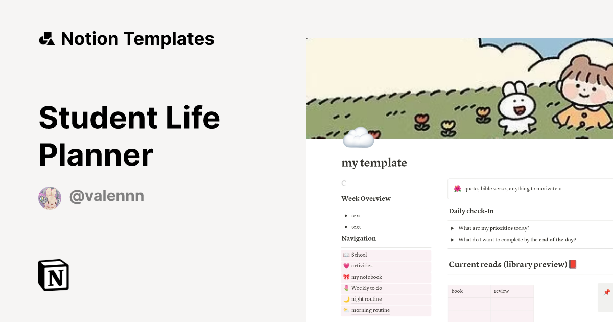 Student Life Planner Template | Notion Marketplace