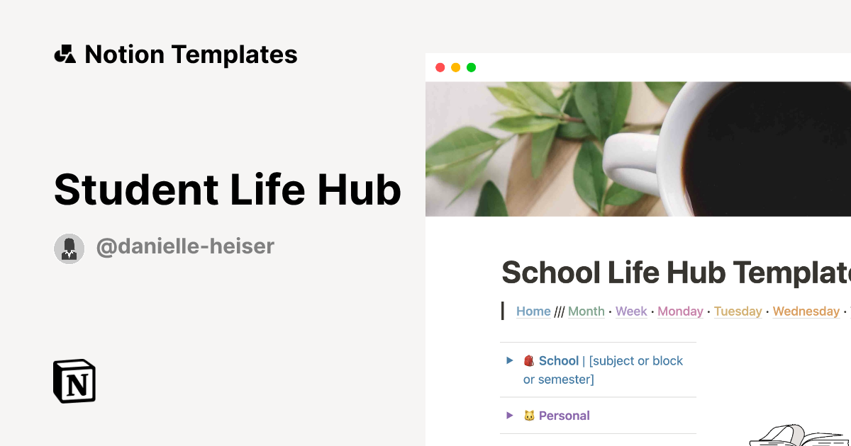 Student Life Hub Template | Notion Marketplace