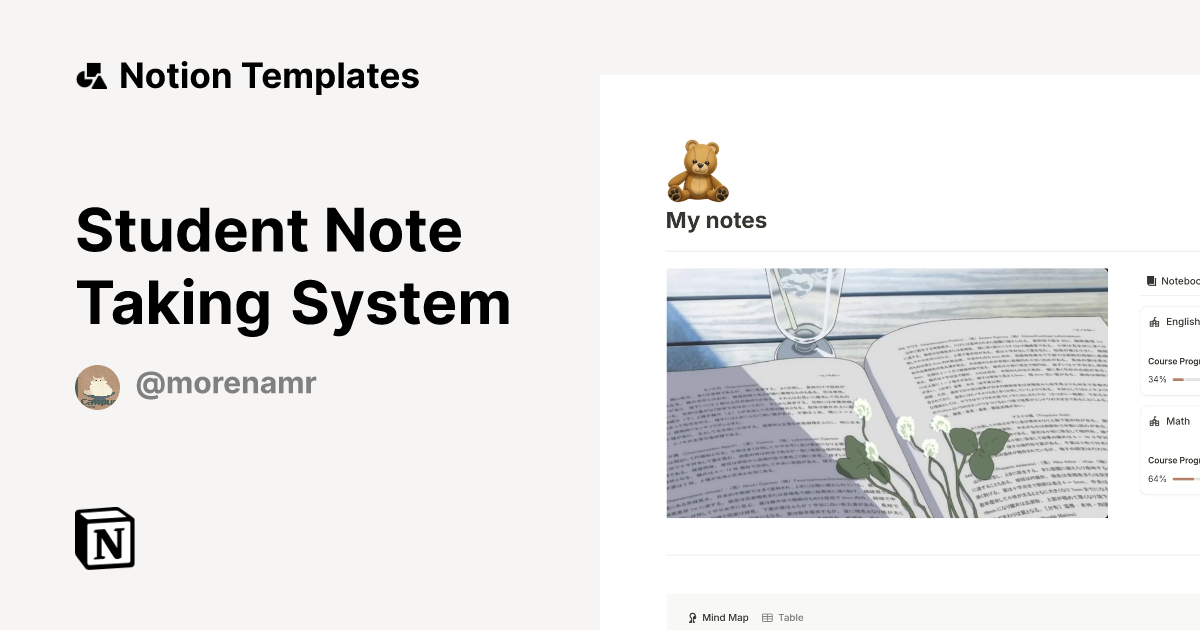 Student Note Taking System Template | Notion Marketplace