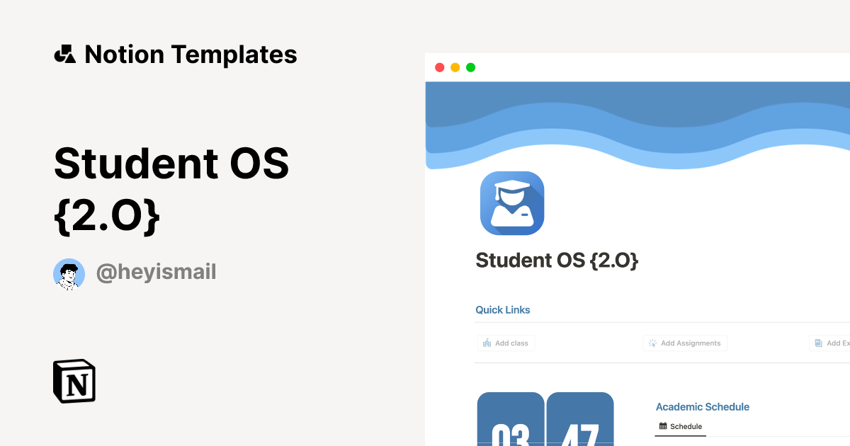Student OS {2.O} Template by heyismail | Notion Marketplace