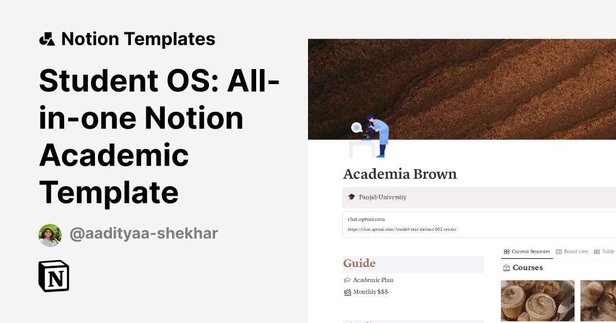 Student OS: All-in-one Notion Academic Template Template | Notion Marketplace