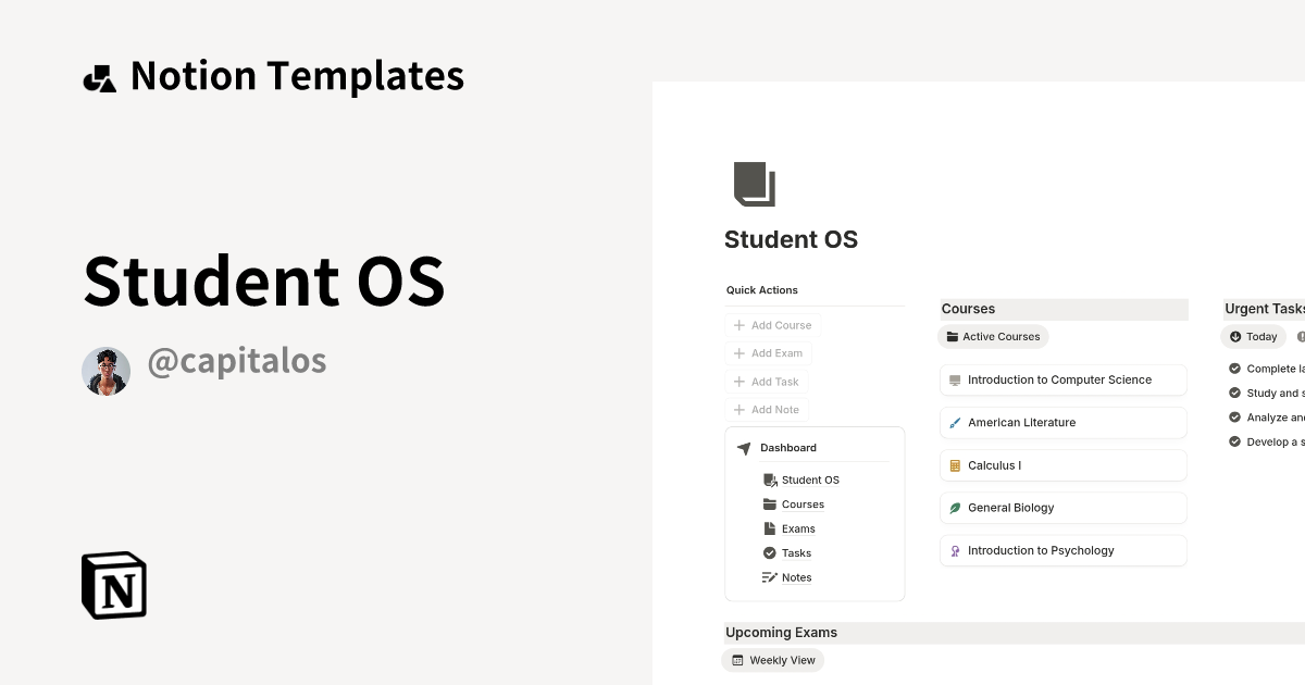 Student OS Template | Notion Marketplace