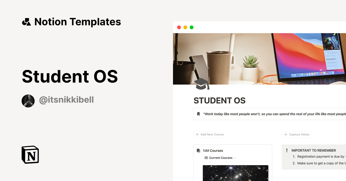 Student OS Template | Notion Marketplace