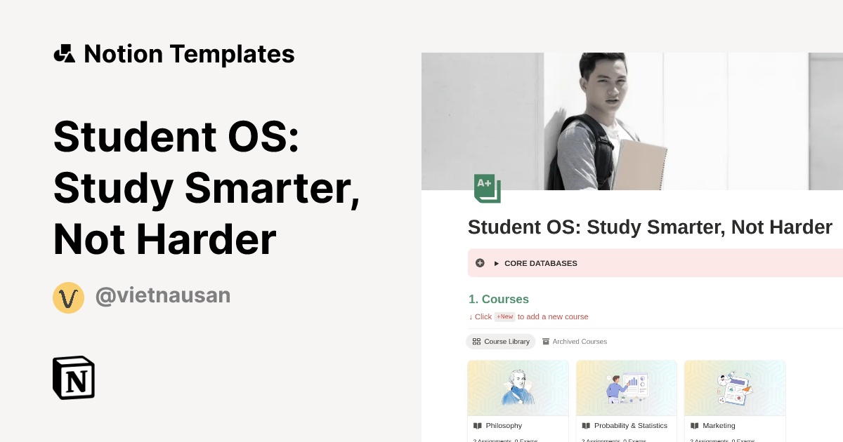 Student OS: Study Smarter, Not Harder Template by Việt Nâu Sần | Notion ...