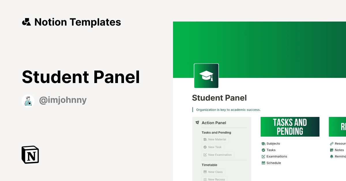 Student Panel Template by Ingles | Notion Marketplace