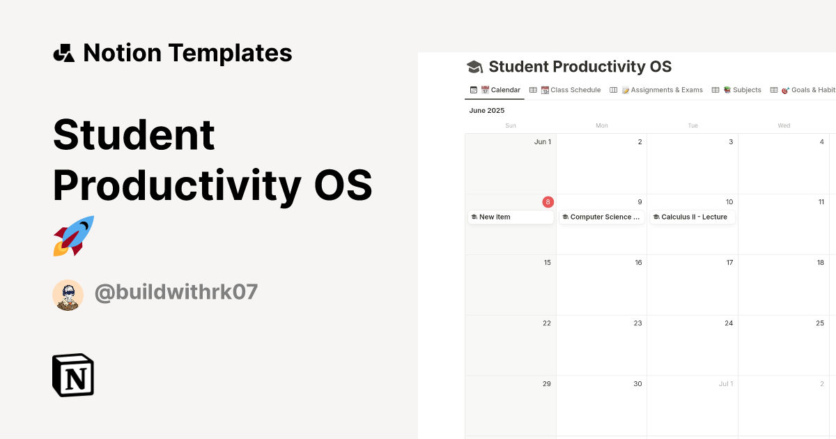 Student Productivity OS🚀 Template | Notion Marketplace