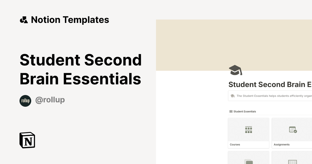 Student Second Brain Essentials Template | Notion Marketplace