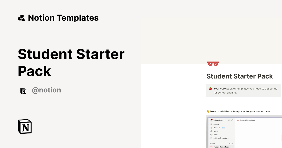 Student Starter Pack Template by Notion | Notion Marketplace
