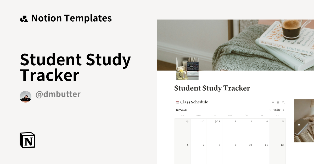 Student Study Tracker Template by daylynmaglangit | Notion Marketplace