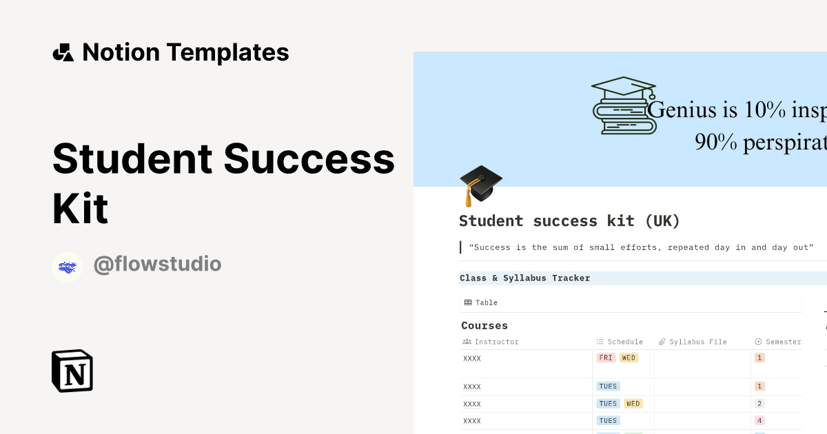 Student Success Kit Template | Notion Marketplace