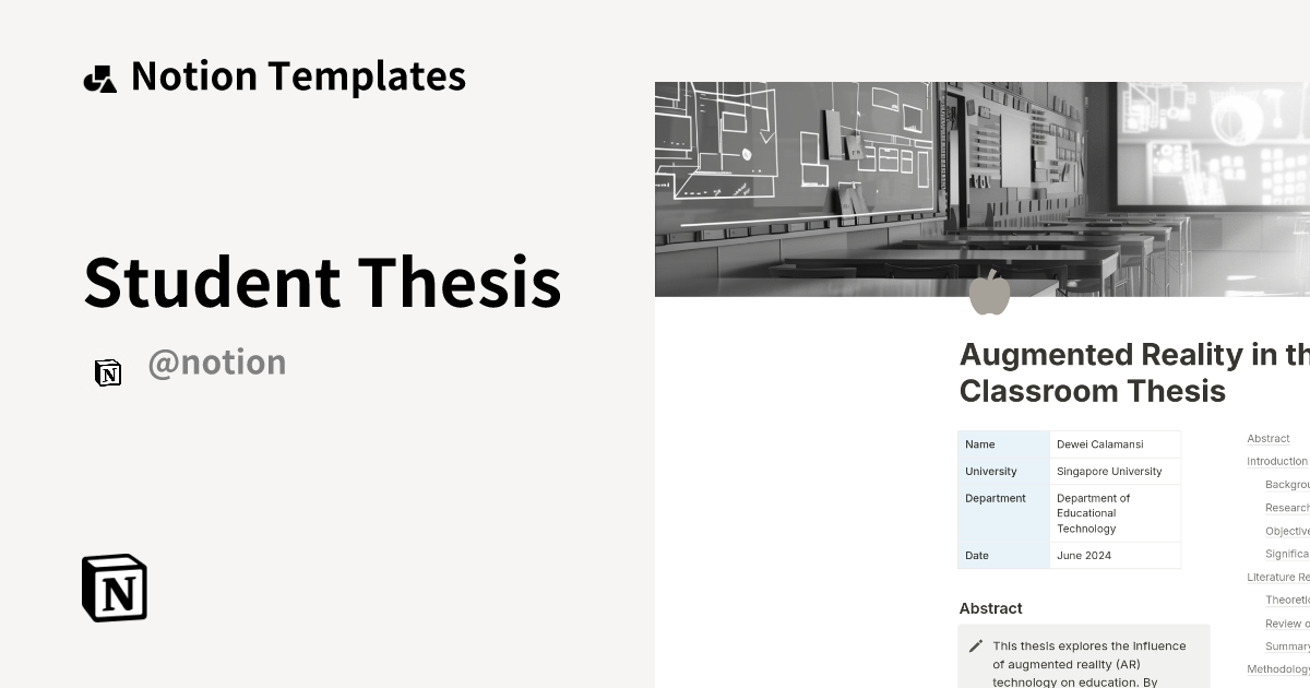 Student Thesis 2026 Template | Notion Marketplace