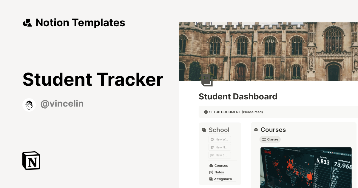 Student Tracker Template by Vince Lin | Notion Marketplace