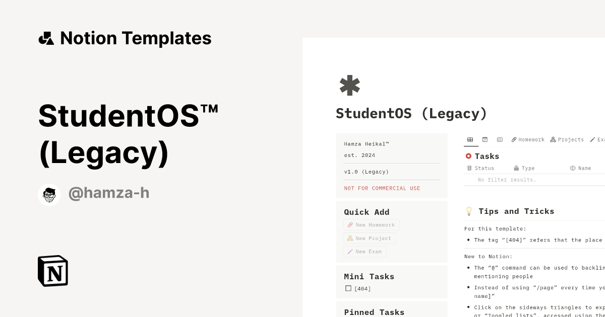 StudentOS™ (Legacy) Template | Notion Marketplace