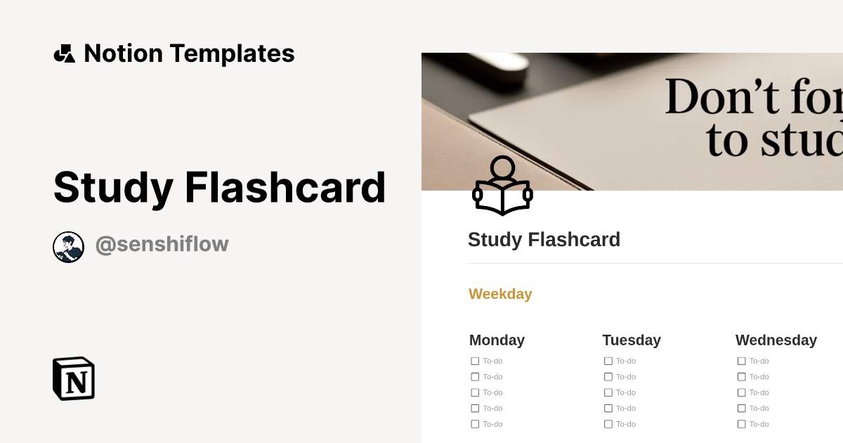 Study Flashcard Template | Notion Marketplace