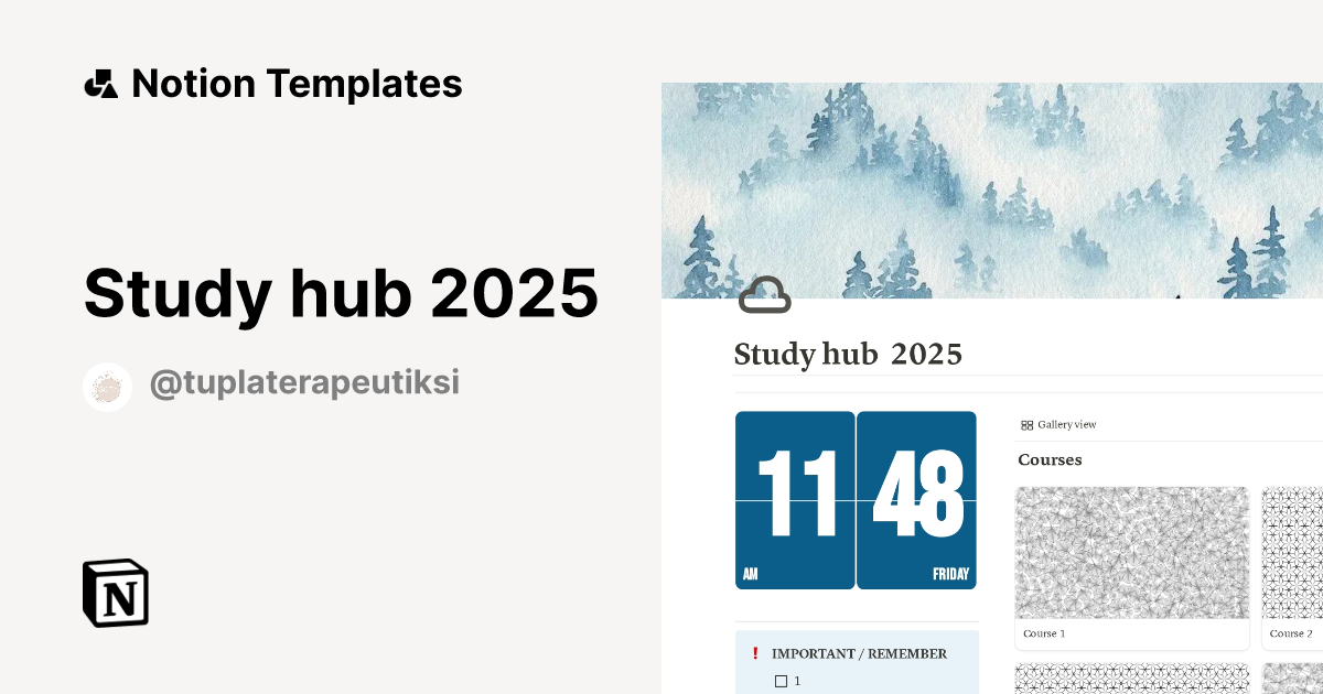 Study hub 2025 Template by Sofia | Notion Marketplace