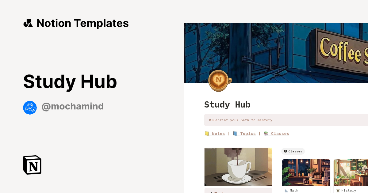 Study Hub Template | Notion Marketplace