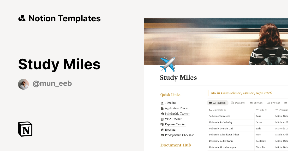 Study Miles Template | Notion Marketplace