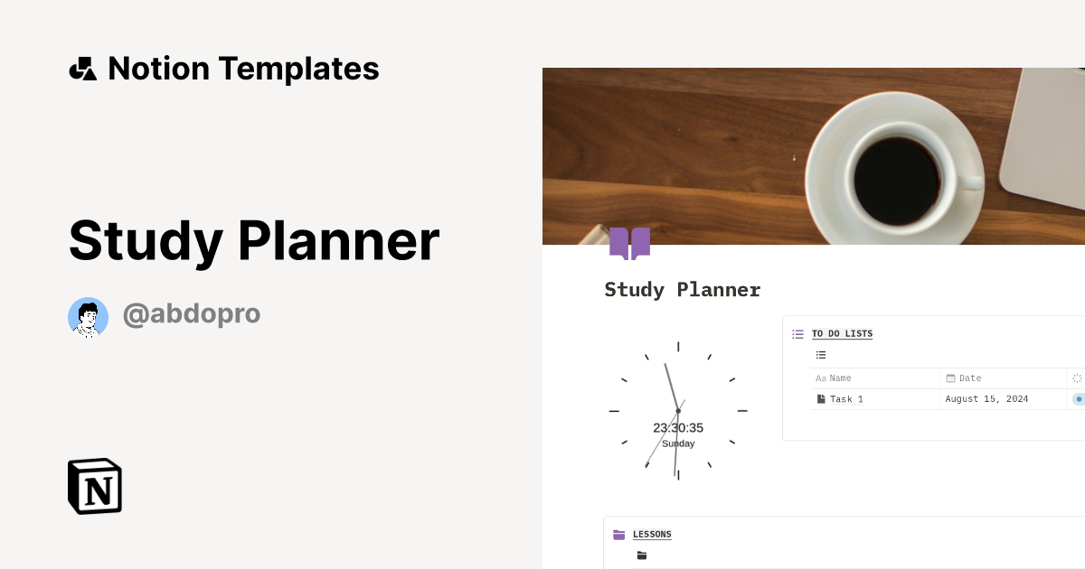 Study Planner Template | Notion Marketplace