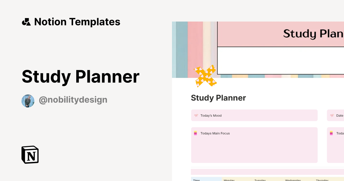 Study Planner Template | Notion Marketplace