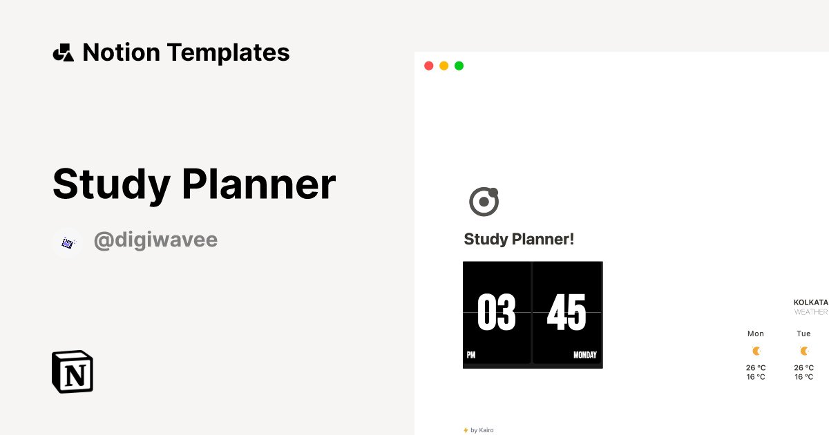 Study Planner Template by Digiwavee | Notion Marketplace