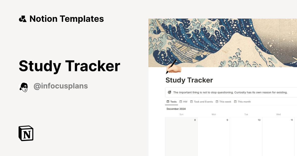 Study Tracker Template | Notion Marketplace