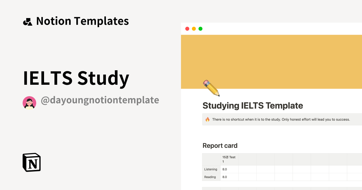 IELTS Study Template | Notion Marketplace