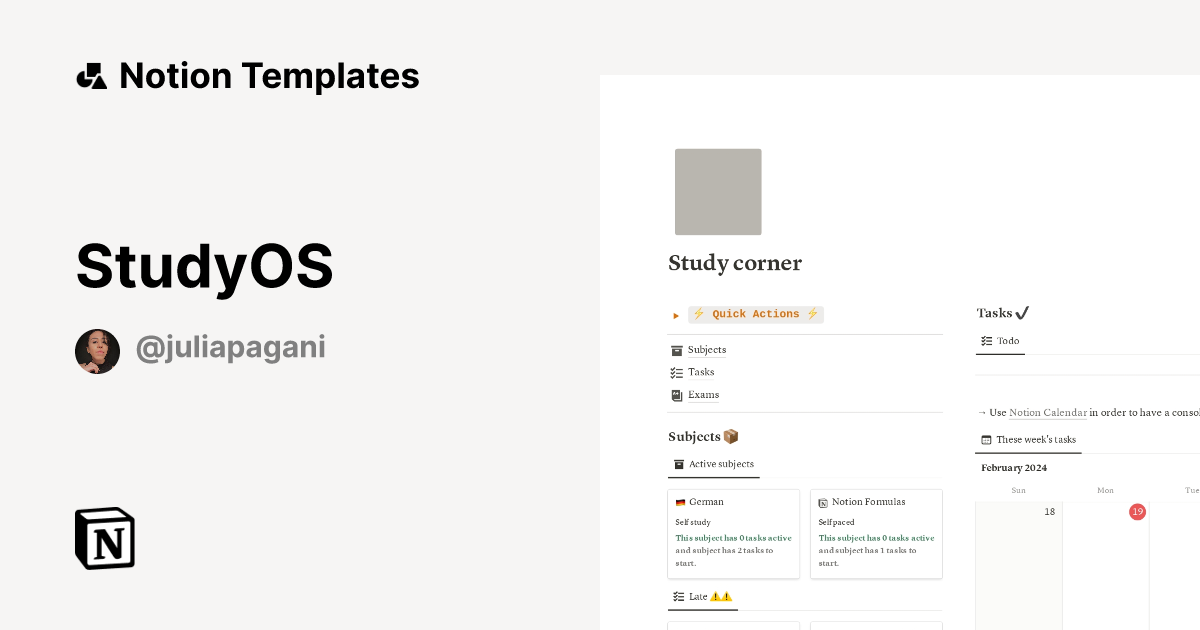StudyOS Template by Julia Pagani | Notion Marketplace