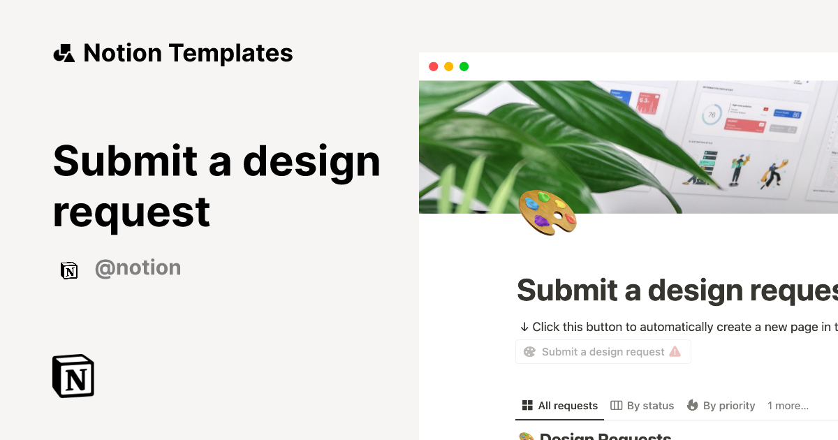Submit a design request Template by Notion | Notion Marketplace