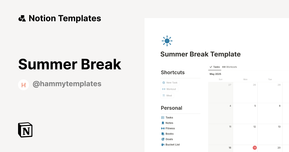 Summer Break Template | Notion Marketplace