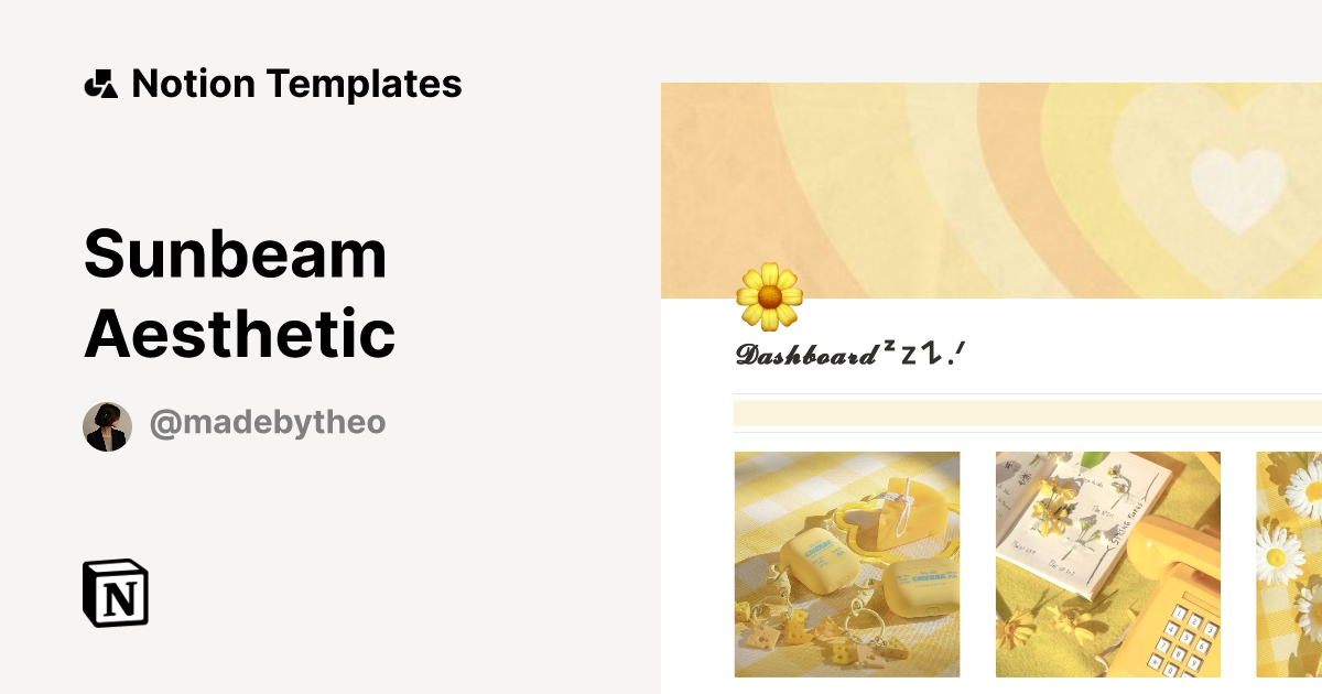 Sunbeam Aesthetic Template by Theo | Notion Marketplace