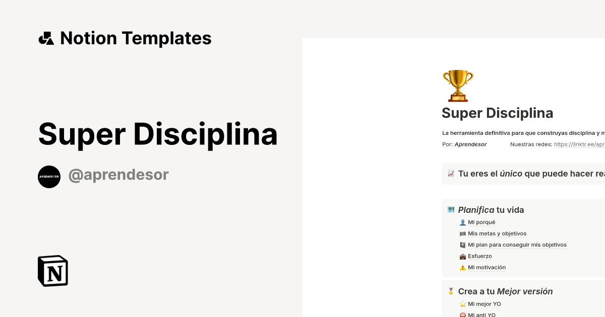 Super Disciplina Template | Notion Marketplace