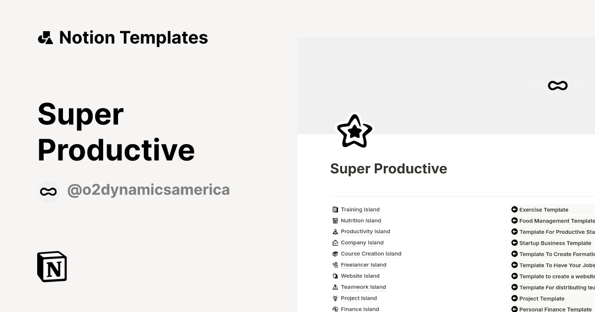 Super Productive Template by O2 Dynamics English | Notion Marketplace