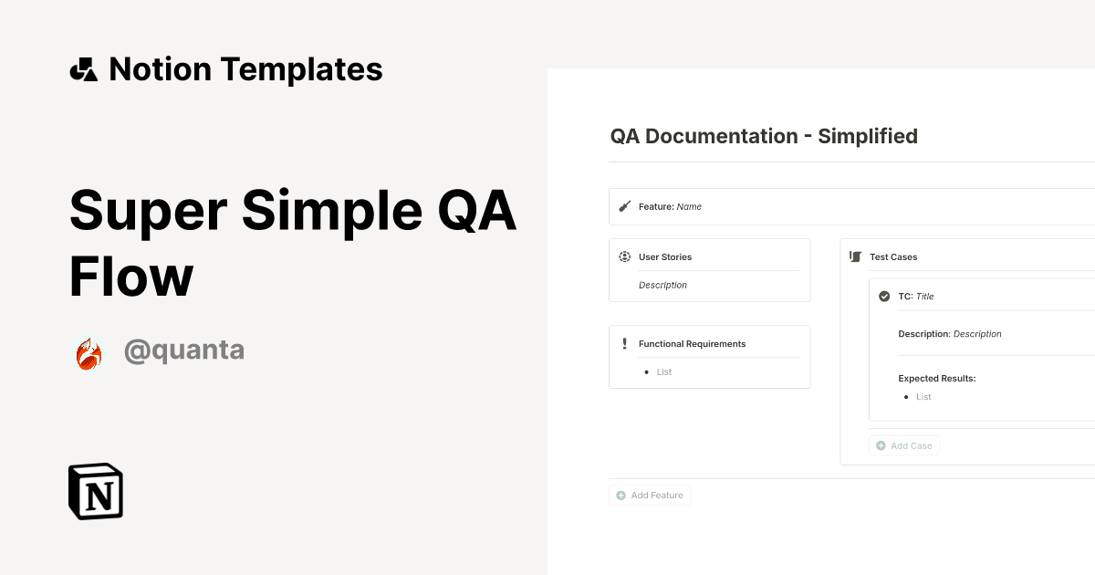 Super Simple QA Flow Template | Notion Marketplace