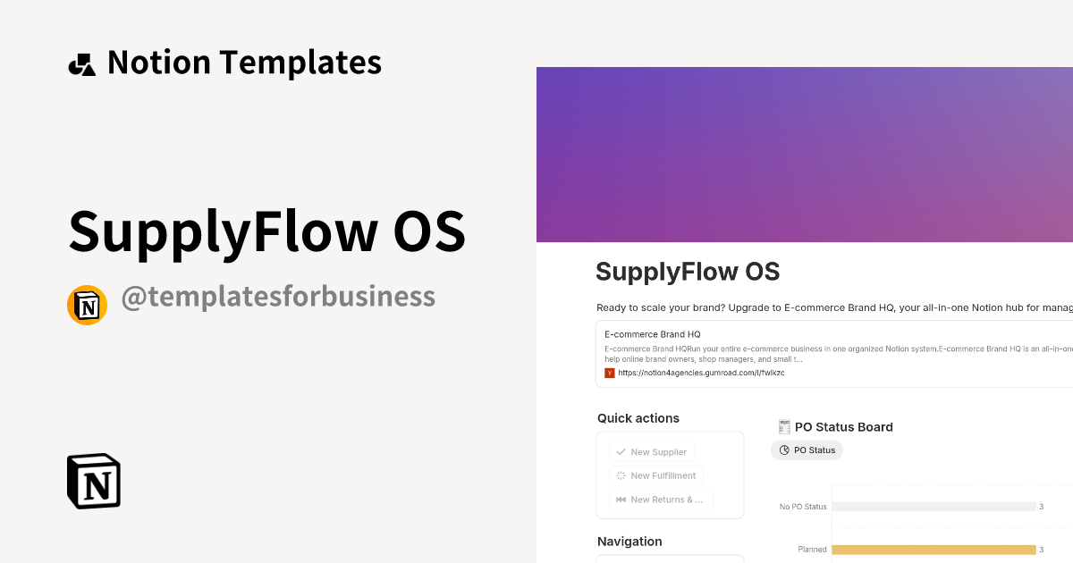 SupplyFlow OS Template | Notion Marketplace