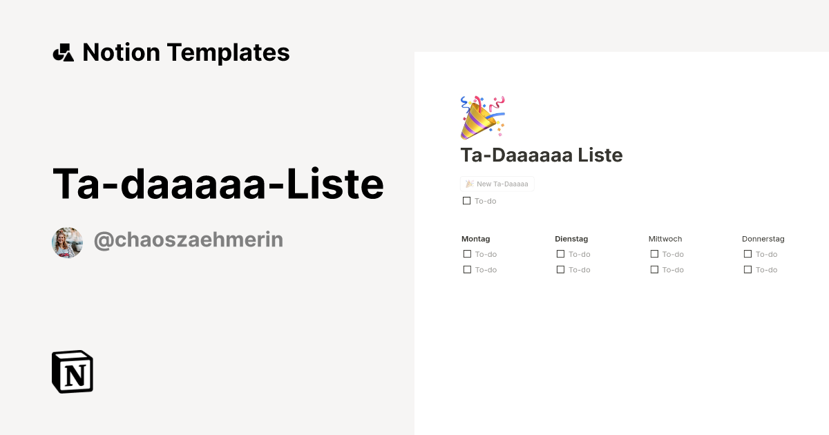Ta-daaaaa-Liste Template | Notion Marketplace