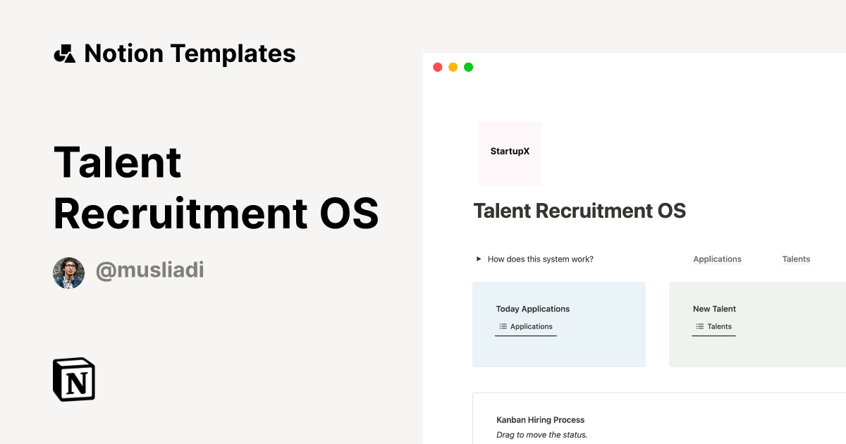 Talent Recruitment OS Template | Notion Marketplace