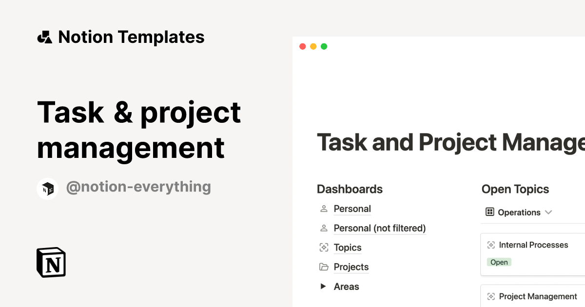 Task & project management Template | Notion Marketplace