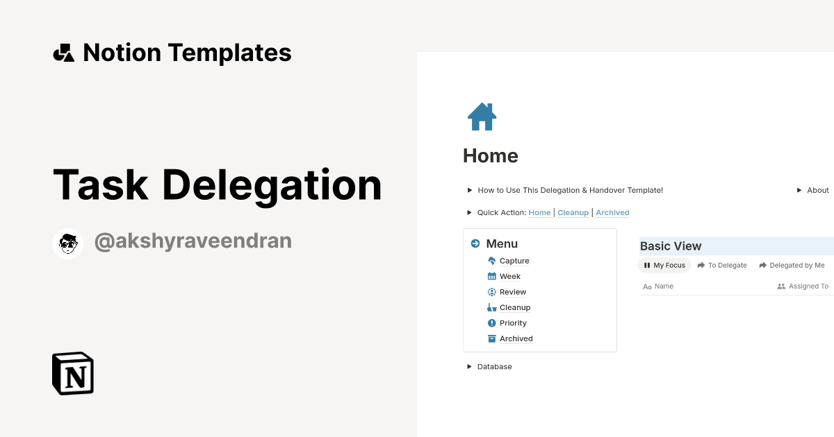 Task Delegation Template | Notion Marketplace