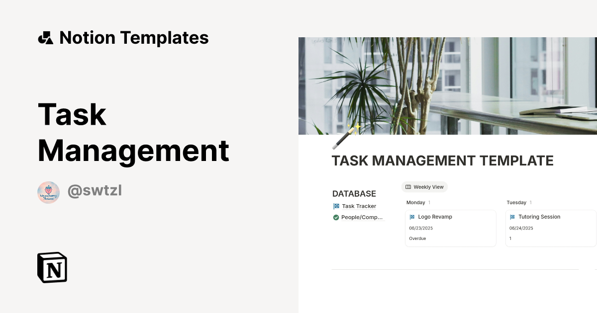 Task Management Template | Notion Marketplace