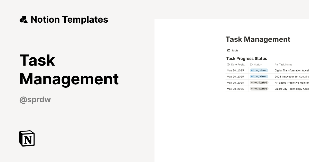 Task Management Template | Notion Marketplace