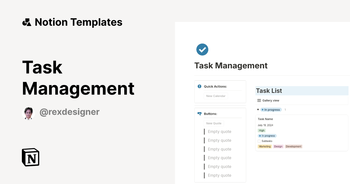 Task Management Template | Notion Marketplace