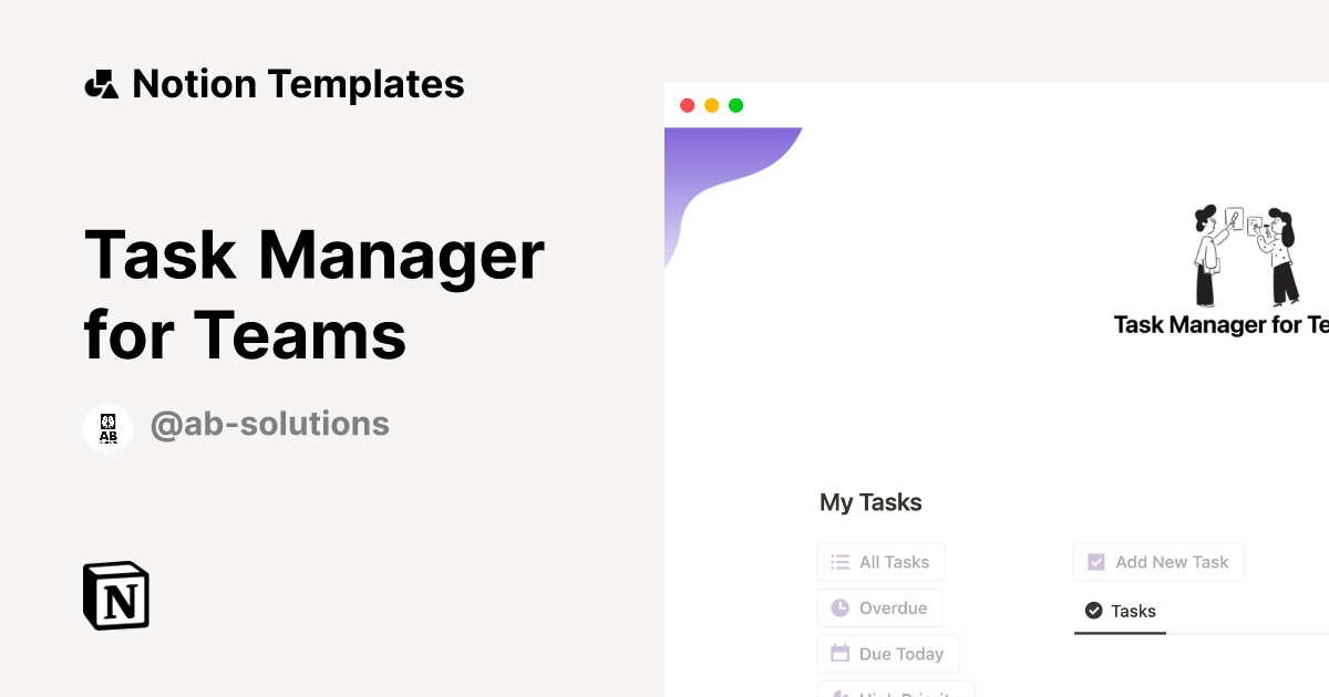 Task Manager for Teams Template | Notion Marketplace