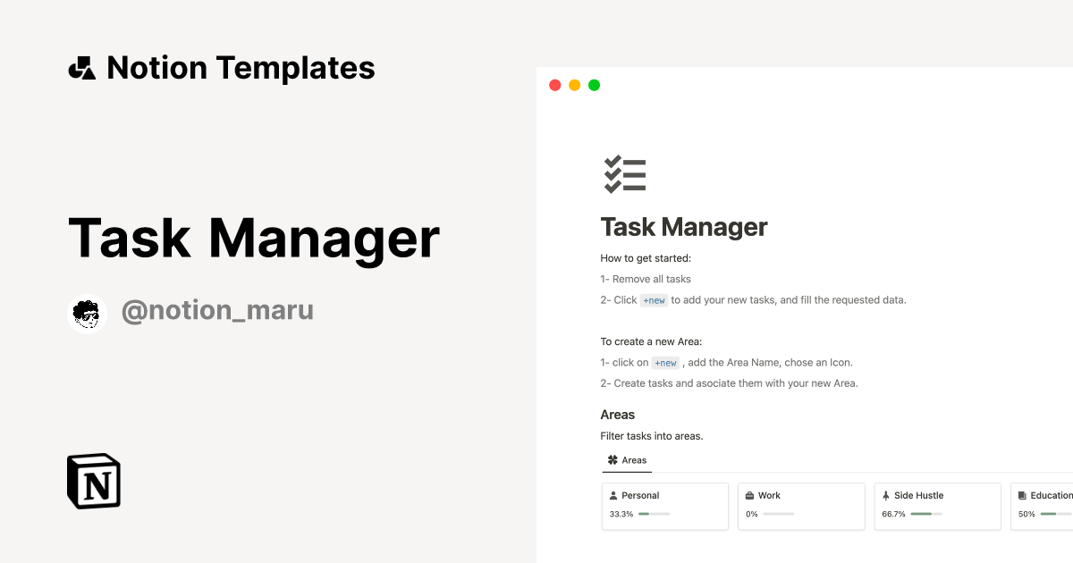 Task Manager Template | Notion Marketplace