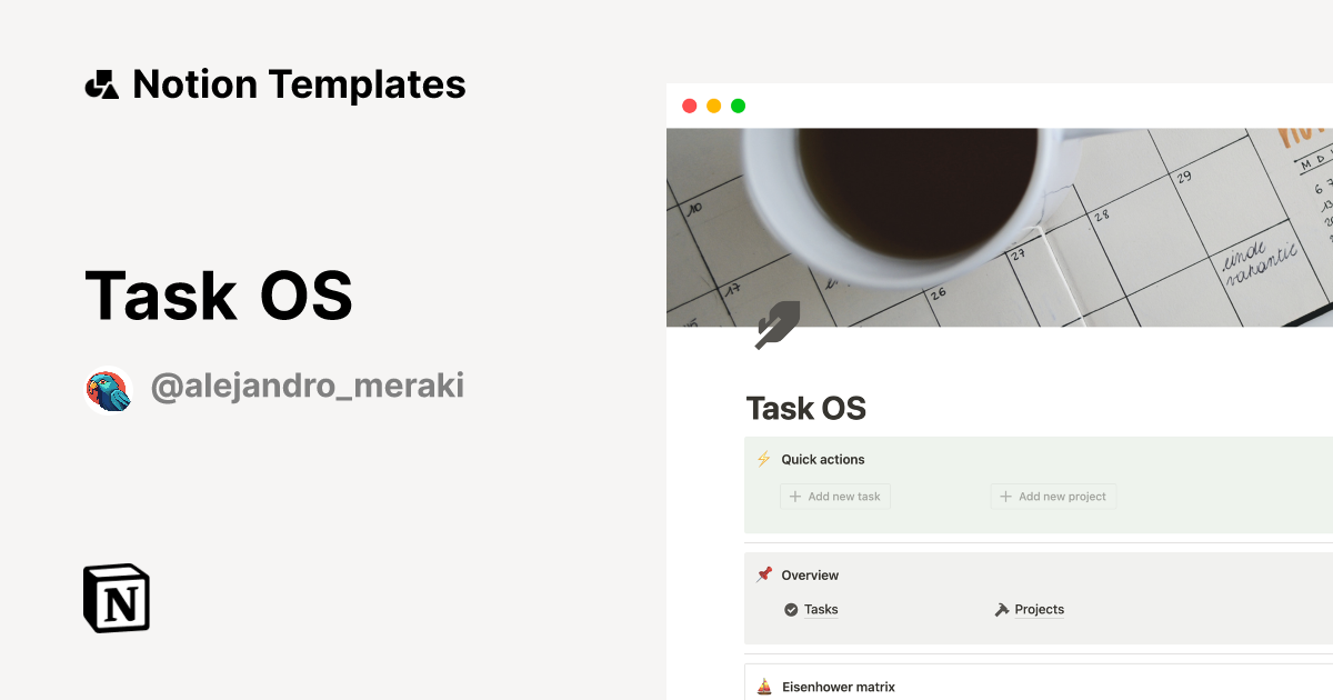 Task OS Template by Alejandro 🦜 | Notion Marketplace