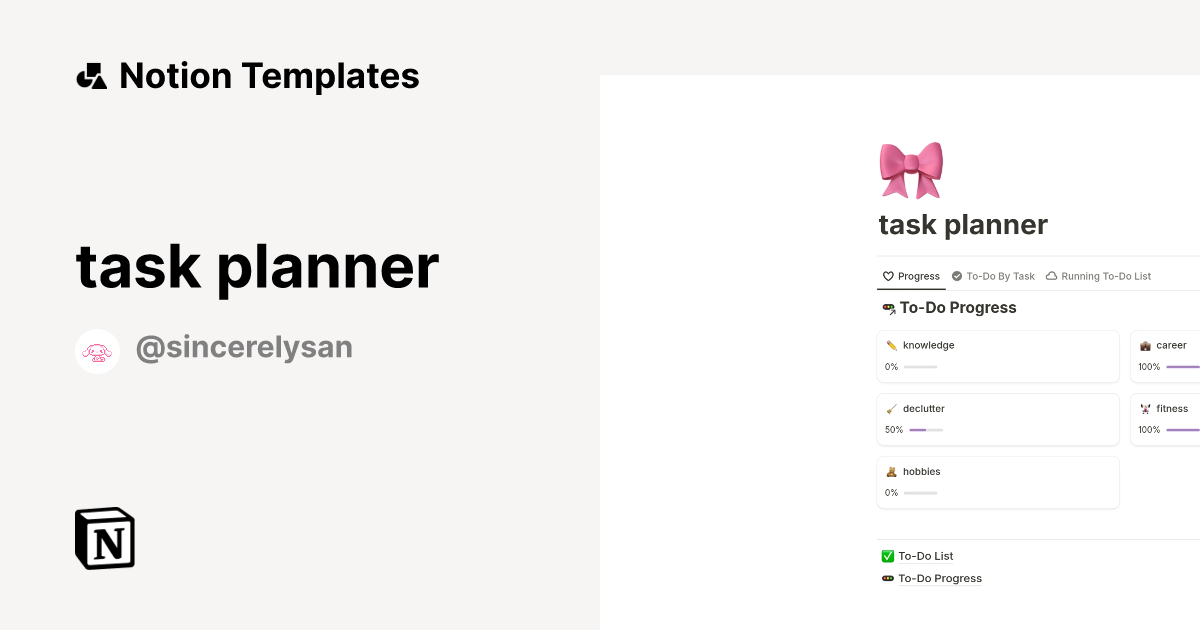 task planner Template by san | Notion Marketplace