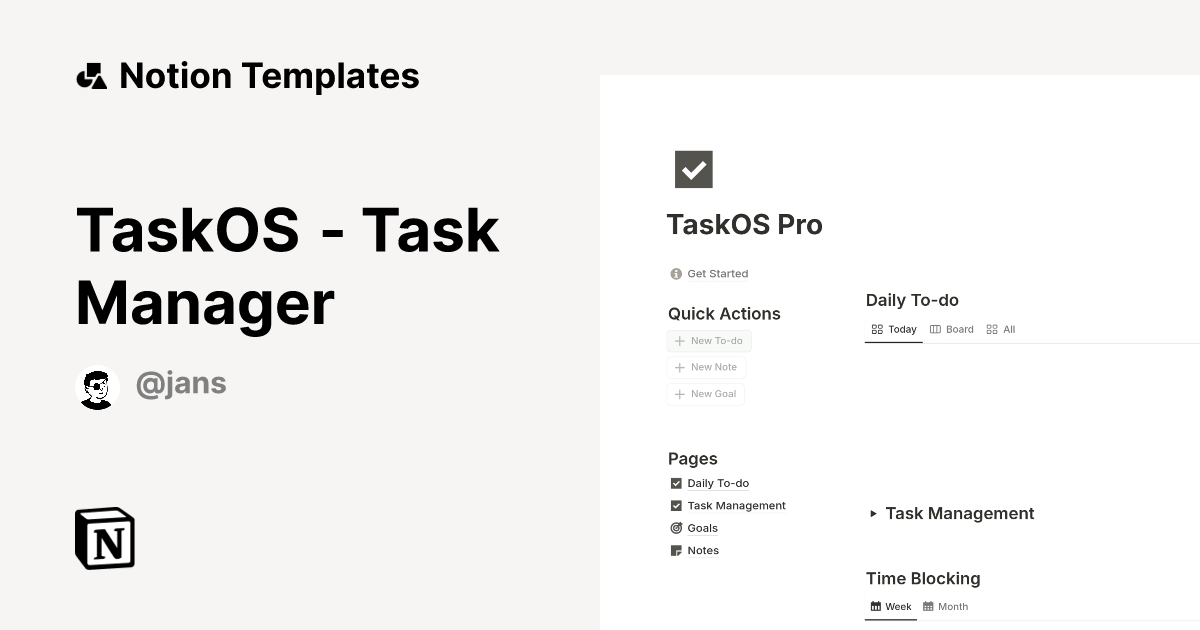 TaskOS - Task Manager Template | Notion Marketplace