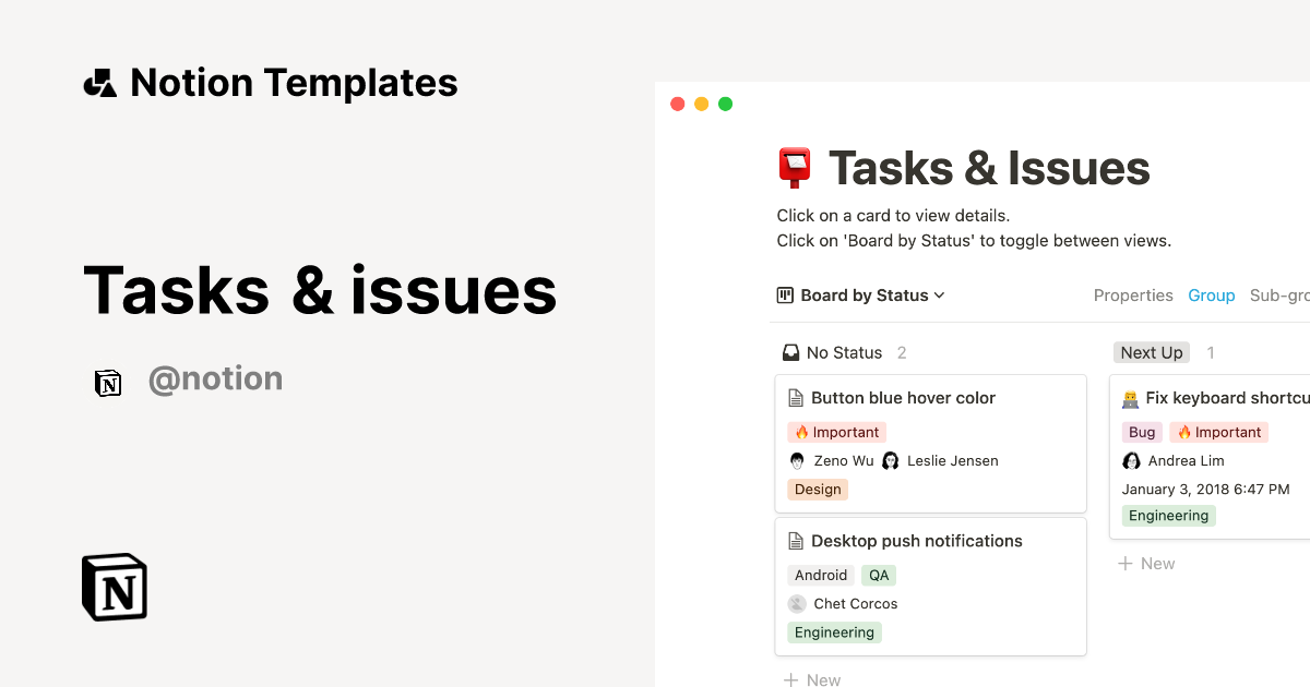 Tasks & issues 2025 Template | Notion Marketplace