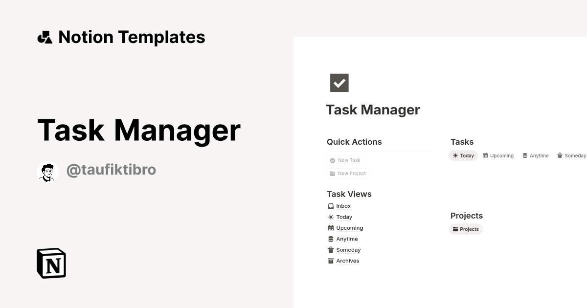 Task Manager Template | Notion Marketplace