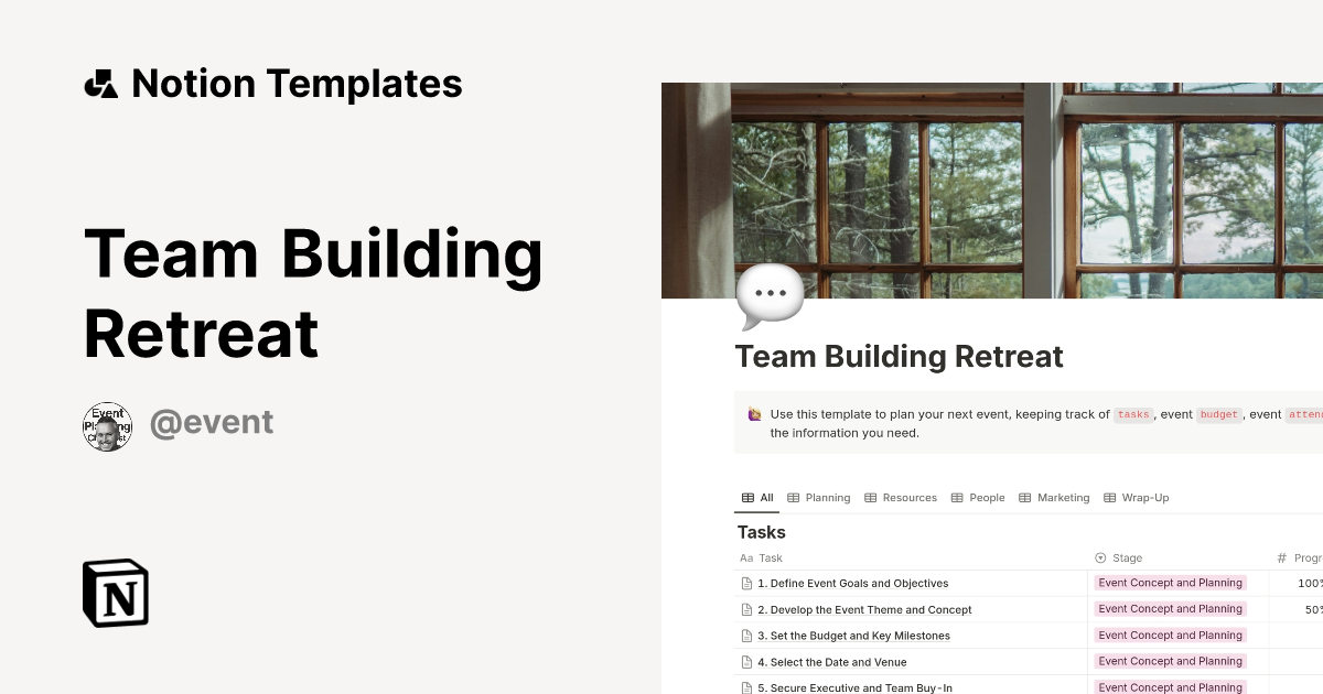 Team Building Retreat Template | Notion Marketplace